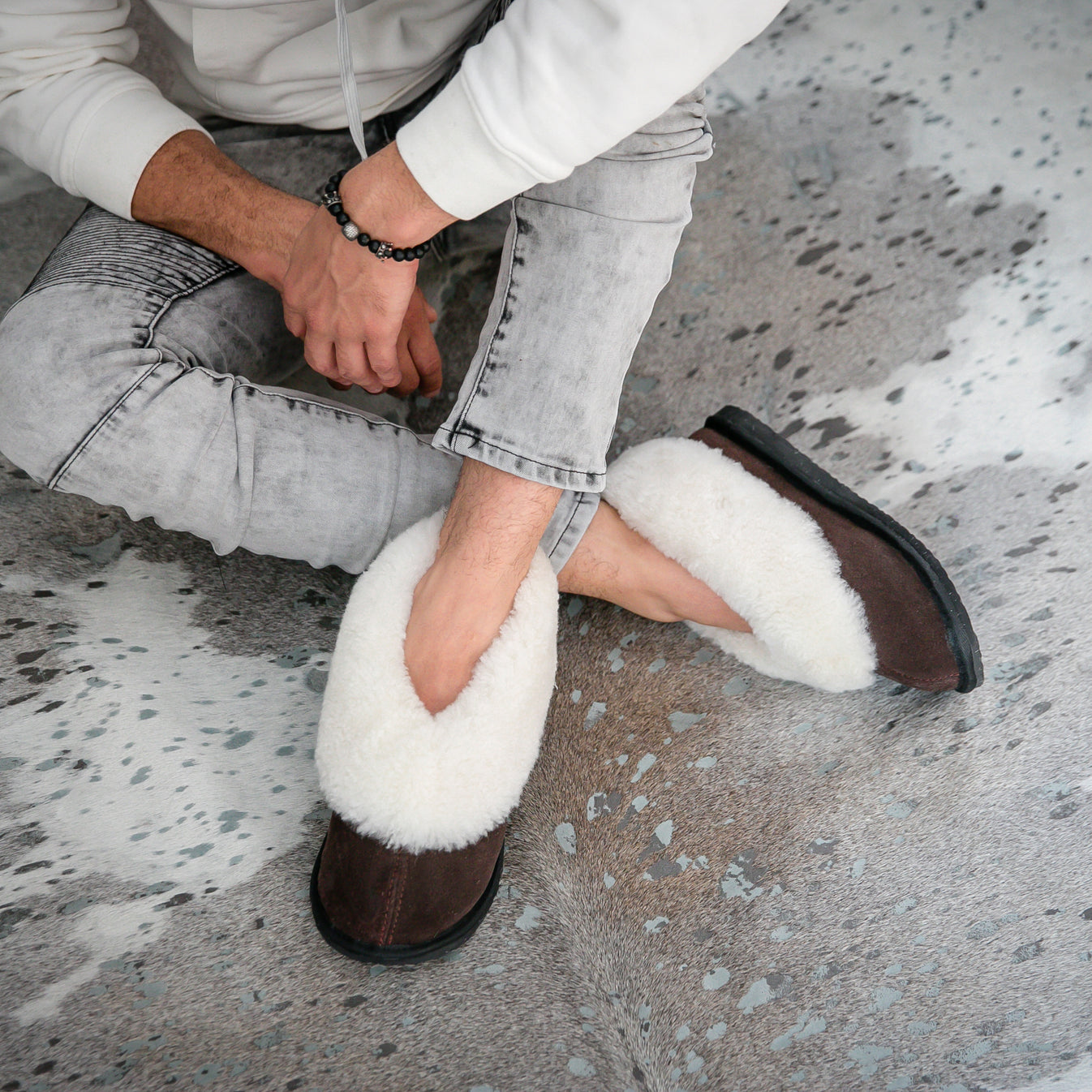 Chocolate Brown Suede Sheepskin Slippers – Sheepskin Slippers SA